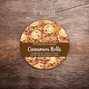 Customized Label - Cinnamon Rolls, Watercolor Style Label - Watercolor ...