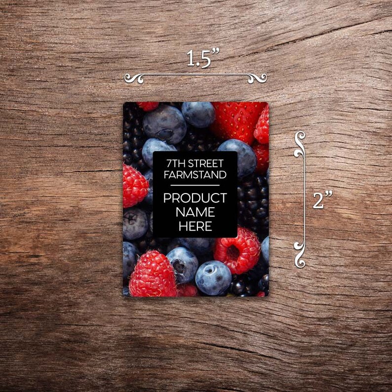 Customizable Mixed Berry Labels Vivid Photo - Etsy