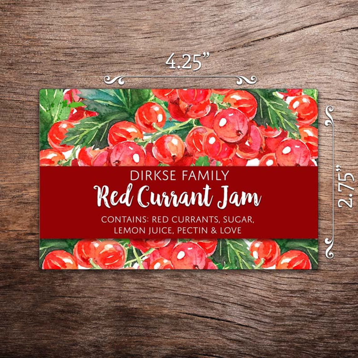 Customized Red Currant Jelly Canning Label Red Currant - Etsy