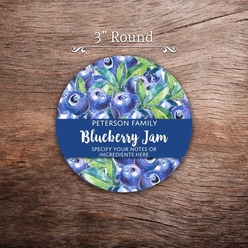 Customized Label - Blueberry Jam and Preserves, Watercolor Style ...