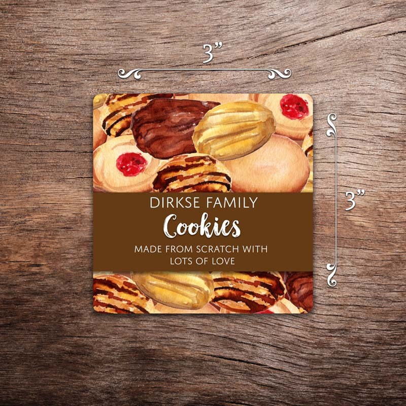 Customized Label - Homemade Cookies, Watercolor Style Label ...