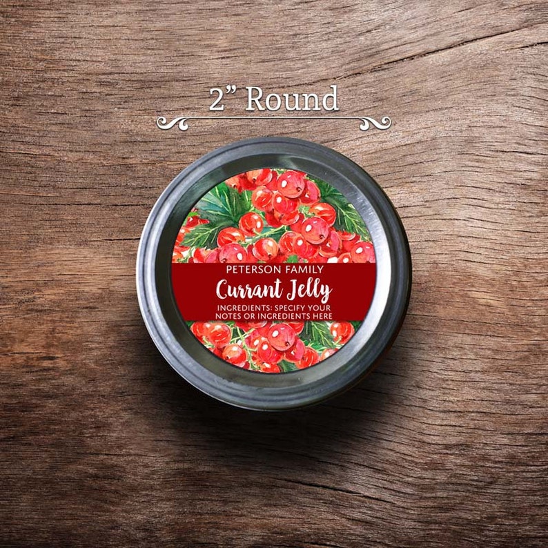 Customized Red Currant Jelly Canning Label Red Currant | Etsy