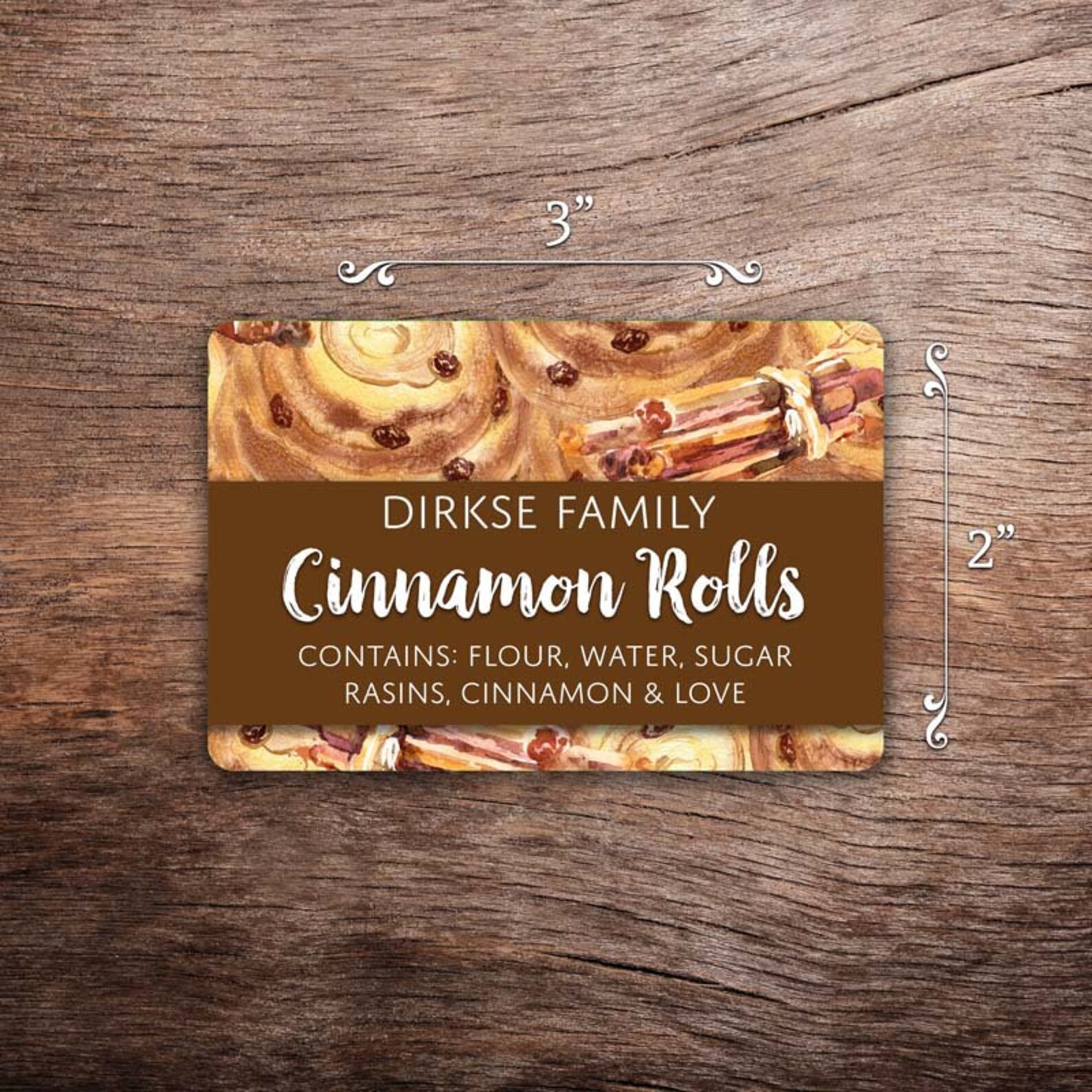 Customized Label Cinnamon Rolls Watercolor Style Label - Etsy