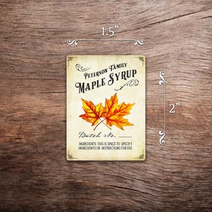 Vintage Style Maple Syrup Labels - Premium Printed Labels - All Text is ...