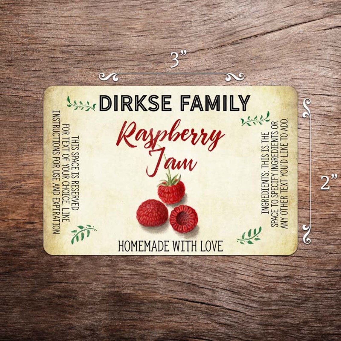 Customized Label - Raspberry Jam, Jelly, Preserves, Juice Canning Jar ...