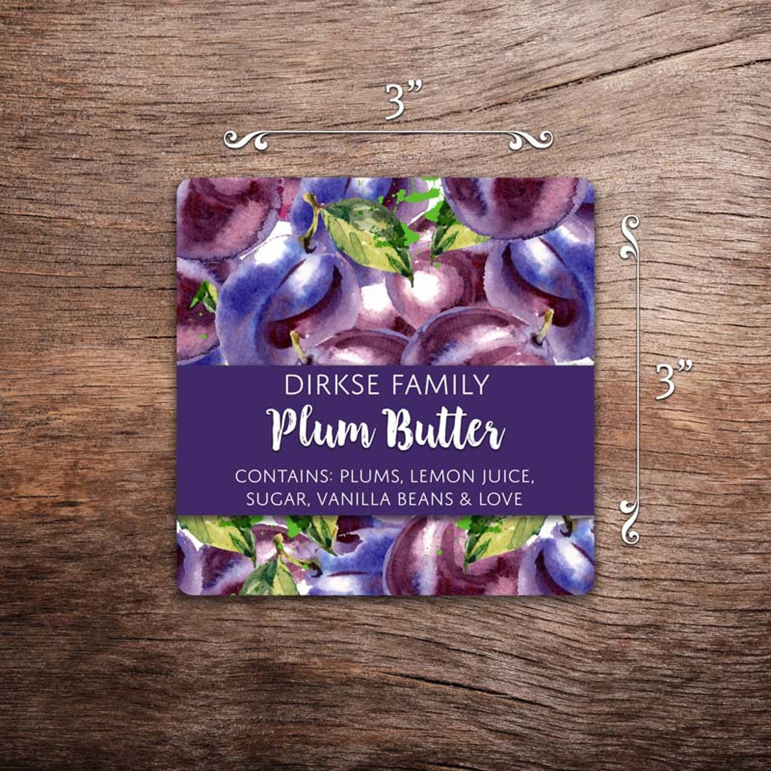 Plum Canning Labels Weatherproof Watercolor Style Canning - Etsy
