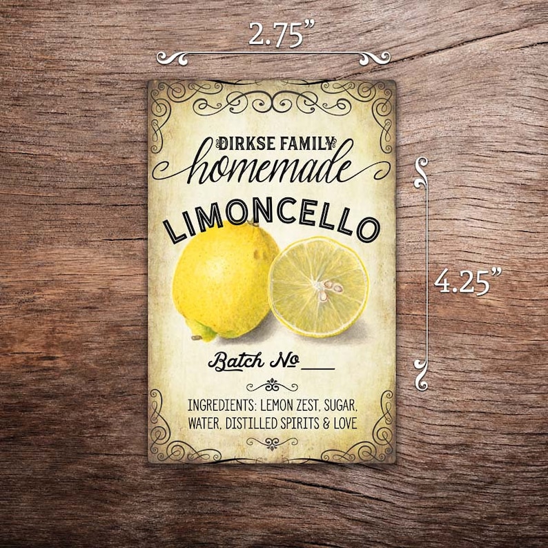 Limoncello Labels Customized Label for Lemon Liqueur - Etsy