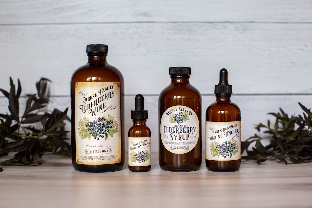 Custom Elderberry and Elderflower Label - Premium Printed Labels With ...