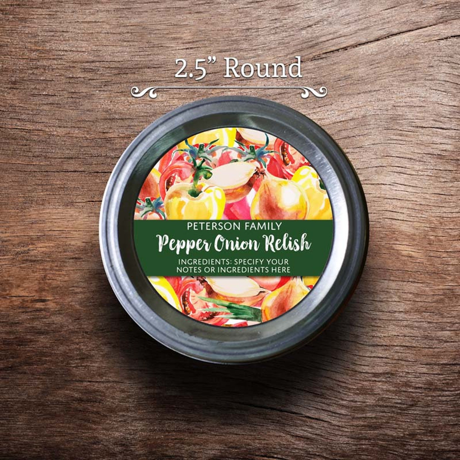 Customized Label for Pepper Onion Relish Watercolor Style - Etsy