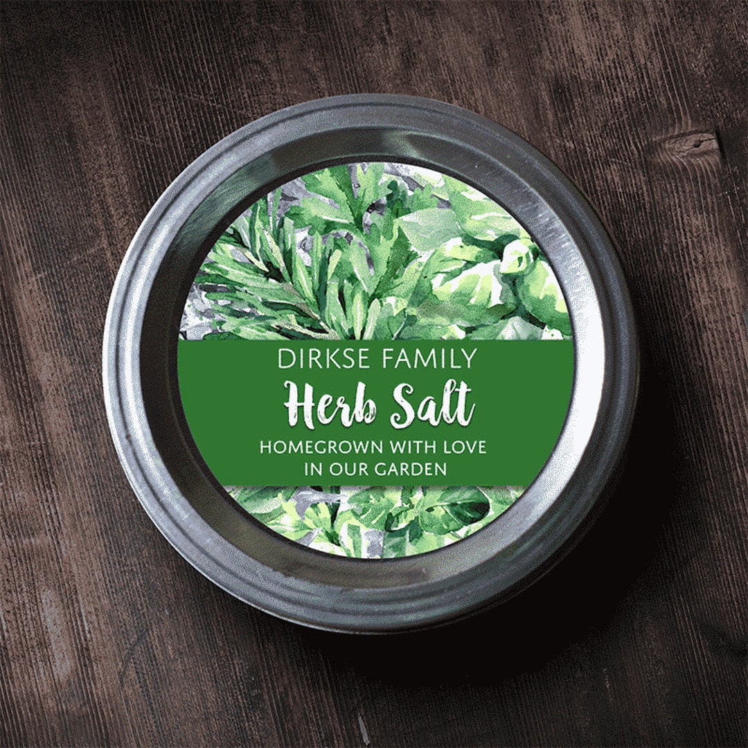 Customized Label -fresh Herbs, Watercolor Style Label - Watercolor Herb ...