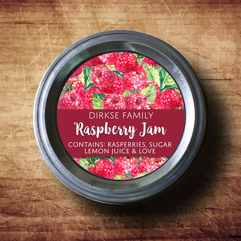 Customized Raspberry Jam Canning Label Raspberry Jelly | Etsy