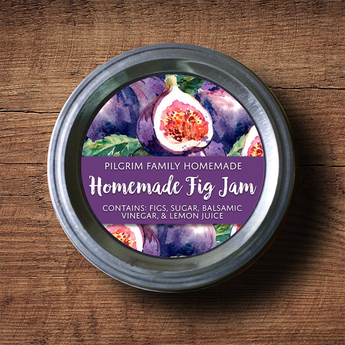 Customized Label Fig Jam Fig Preserves Watercolor Style | Etsy