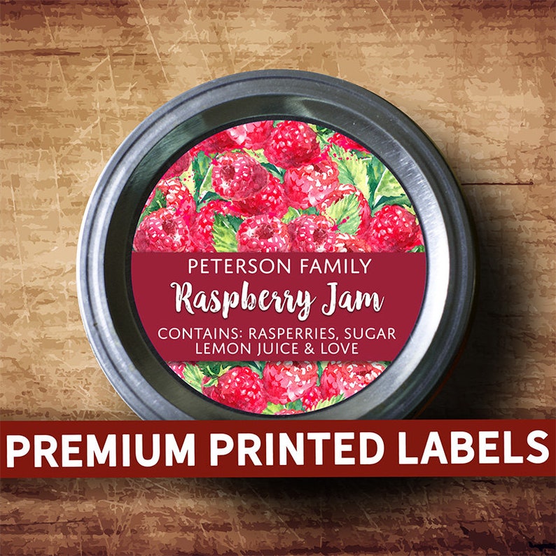 Customized Raspberry Jam Canning Label Raspberry Jelly | Etsy