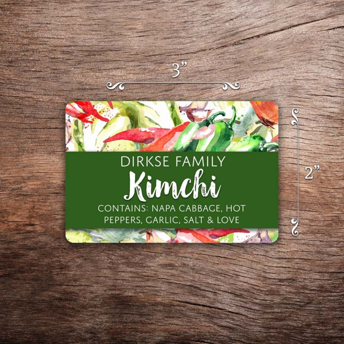Customized Kimchi Label Watercolor Style Canning Jar Label - Etsy