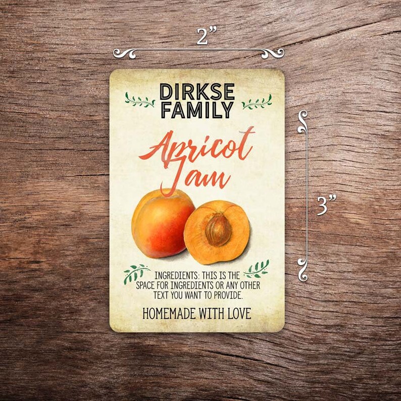 Customized Label Apricot Jelly Jam Preserves Nectar - Etsy