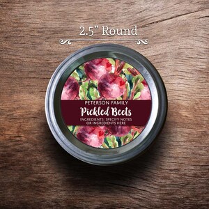 Customized Label - Pickled Beets, Watercolor Style Canning Jar Label ...