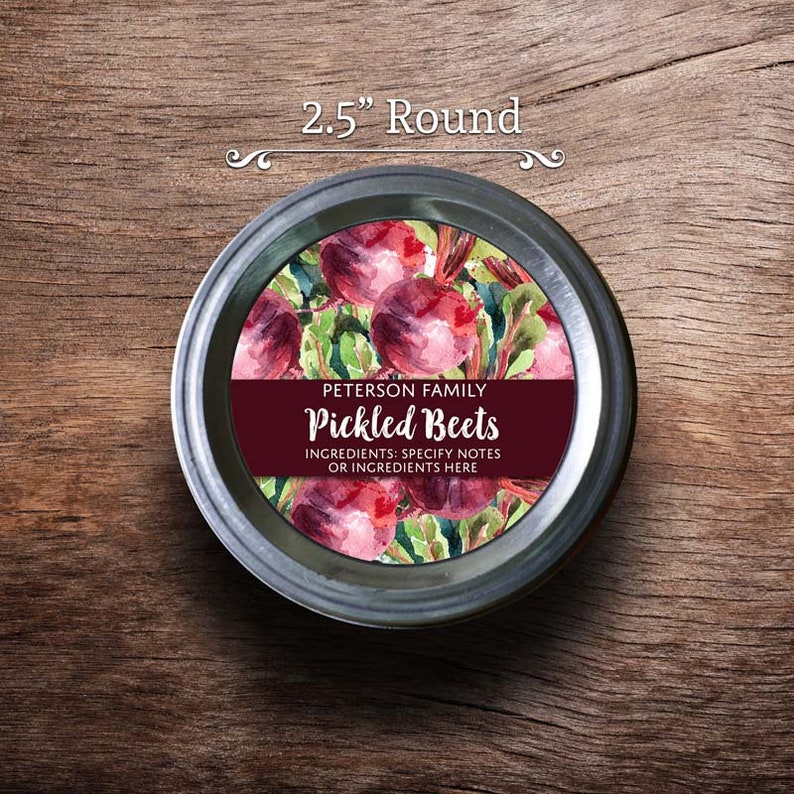 Customized Label Pickled Beets Watercolor Style Canning Jar | Etsy