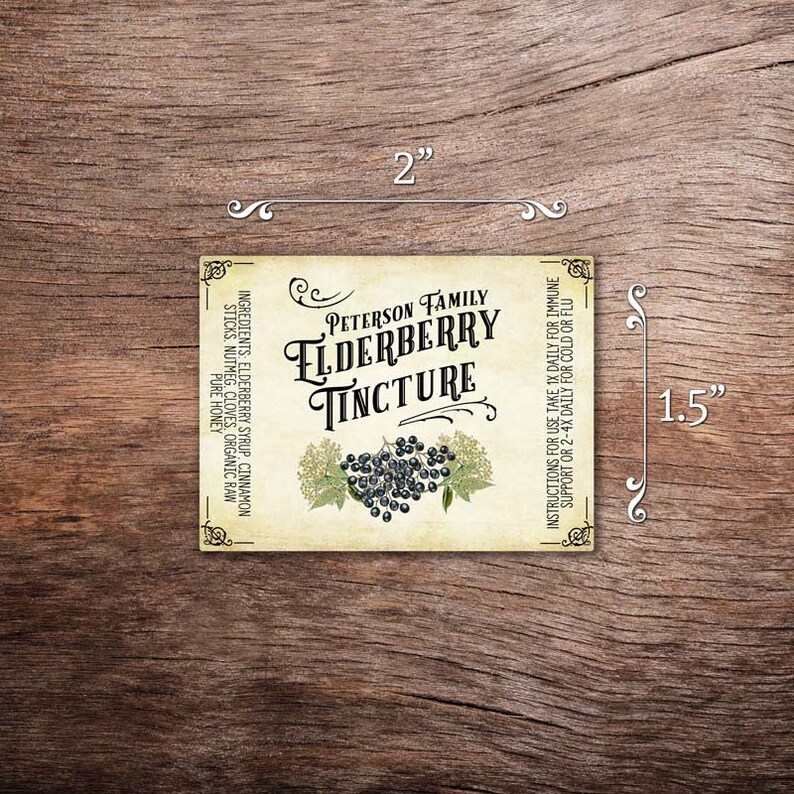 Custom Elderberry and Elderflower Label Syrup Wine or - Etsy