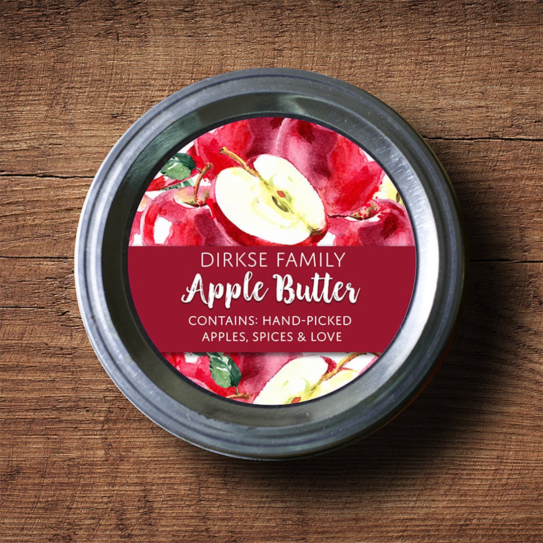 Customized Label - Applesauce, Apple Jelly, Preserves, Watercolor Style ...