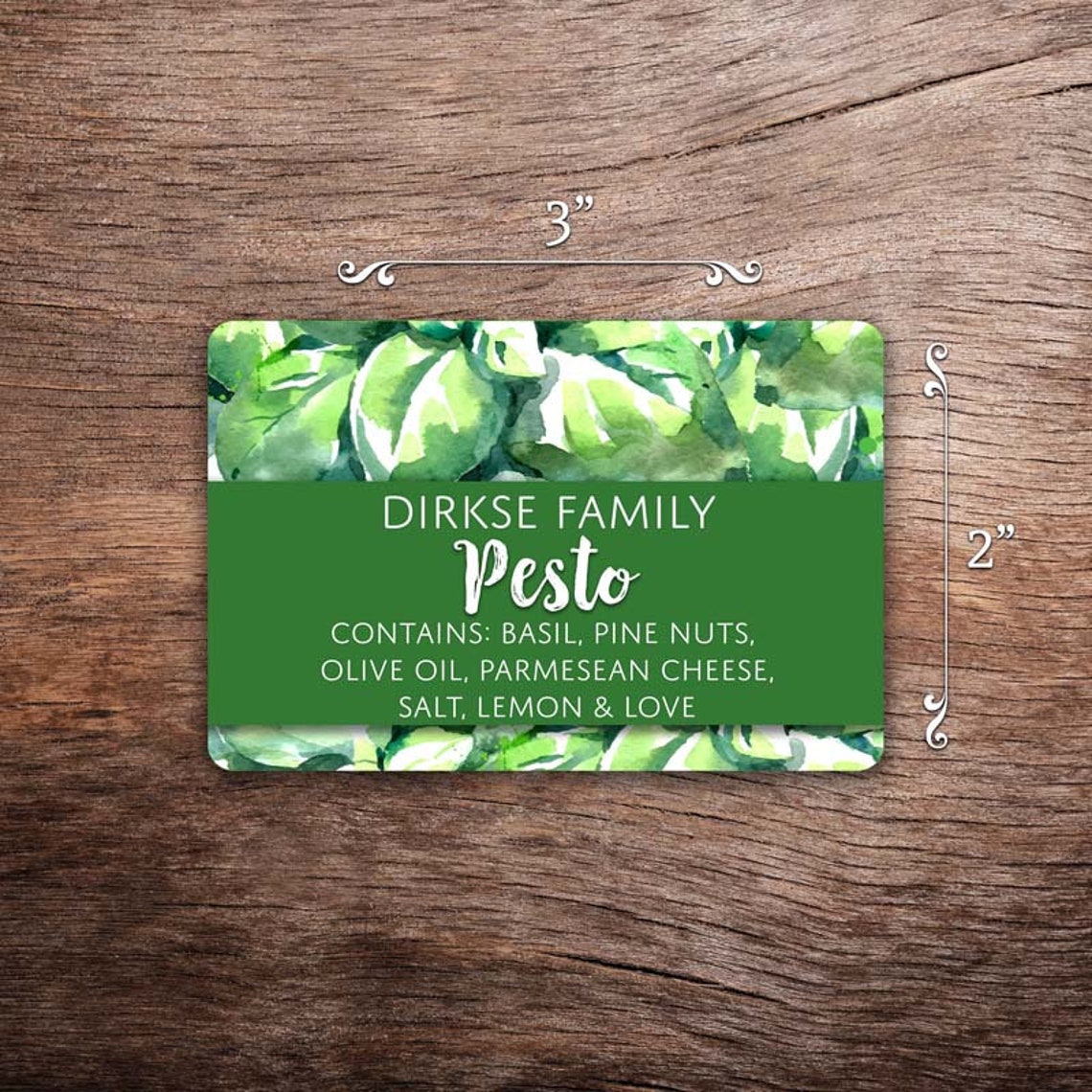 Customized Label Homemade Pesto Watercolor Style Label - Etsy