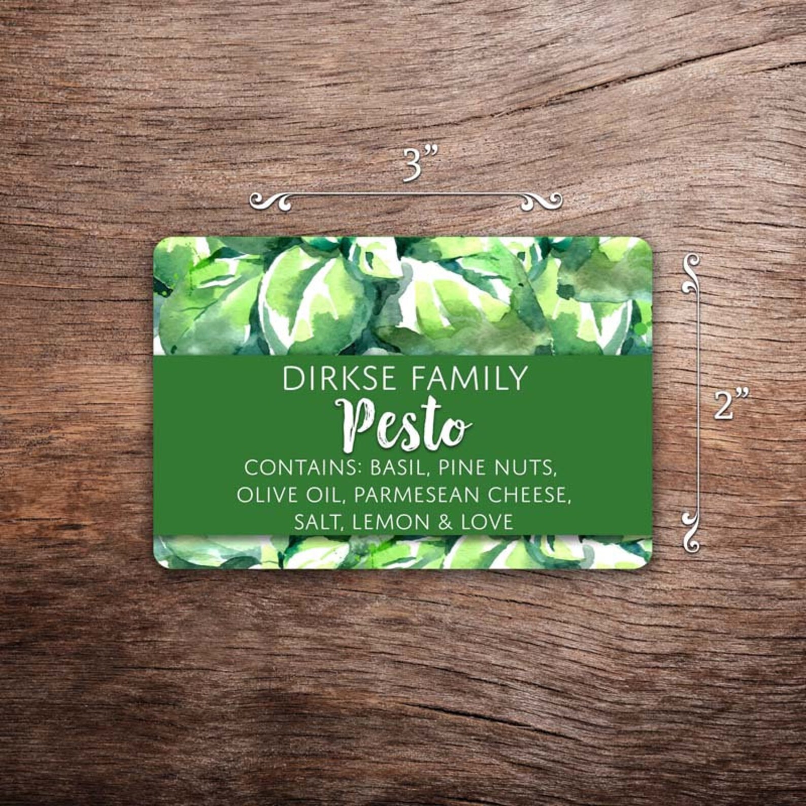 Customized Label Homemade Pesto Watercolor Style Label - Etsy