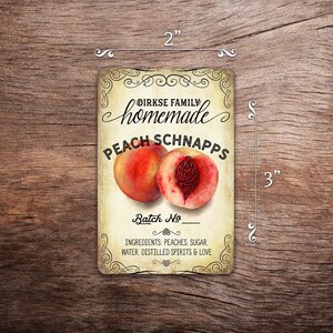 Customized Label - Peach Schnapps, Peach Liqueur, Peach Spirits, Peach ...