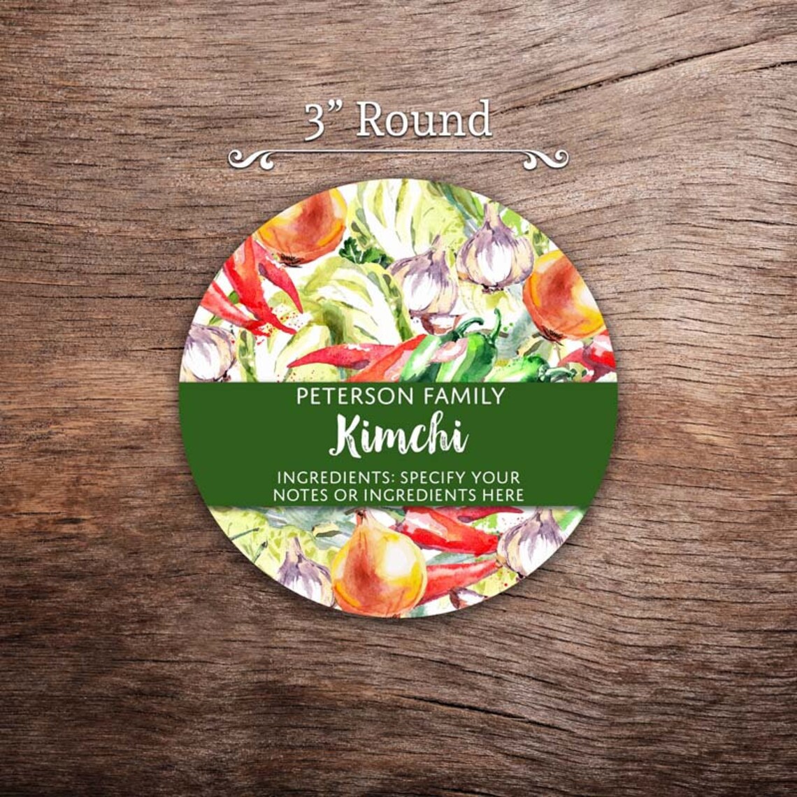 Customized Kimchi Label Watercolor Style Canning Jar Label - Etsy