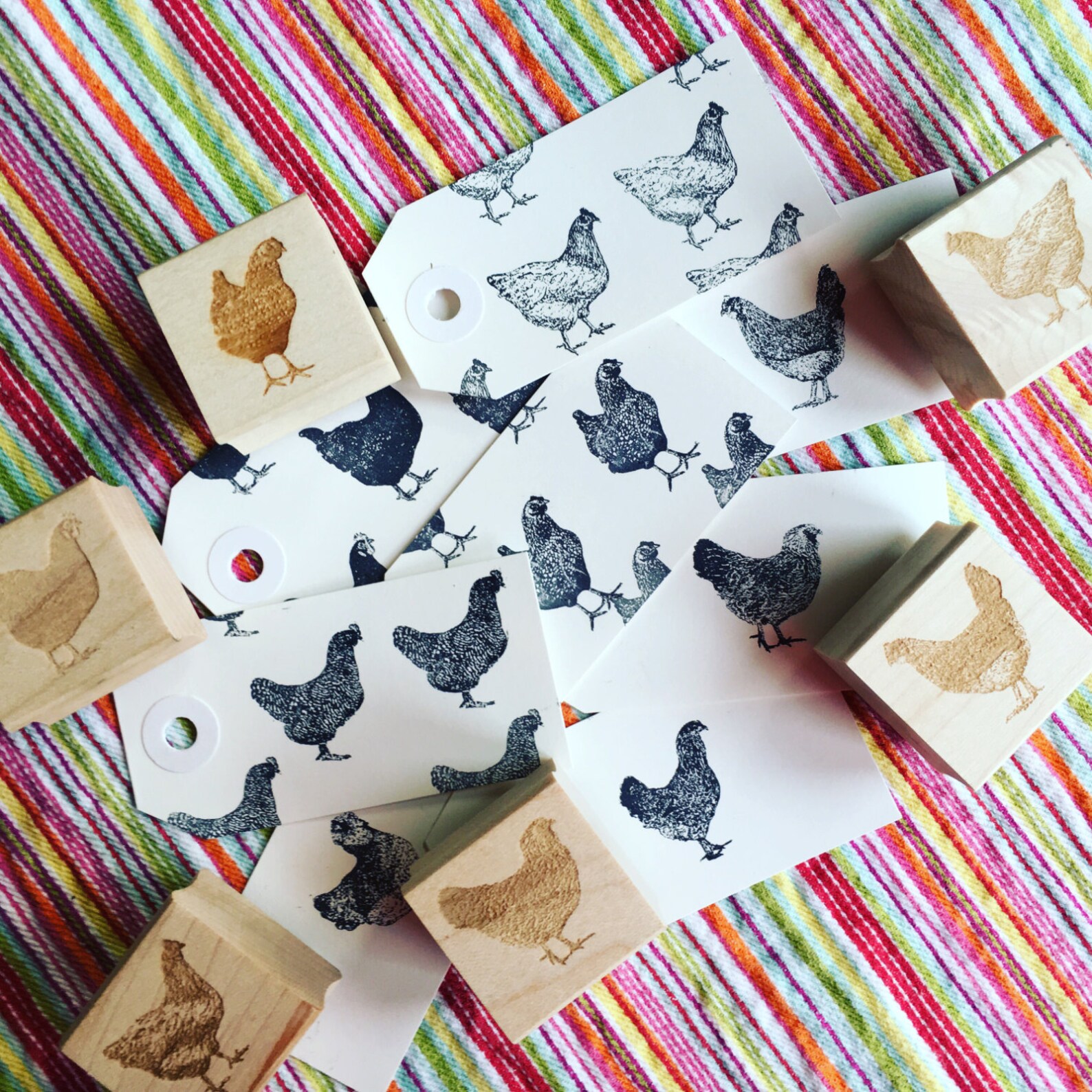 Flock Stamps Hand Drawn Intricate Stamps of Chickens, Ducks and Geese ...