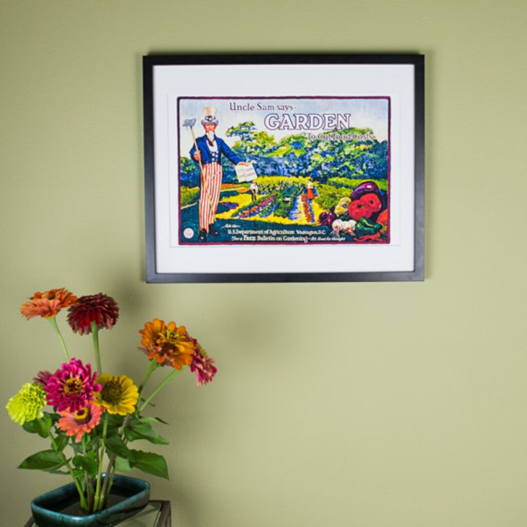 Uncle Sam Says Garden to Cut Food Costs - Vintage WWI Victory Garden ...