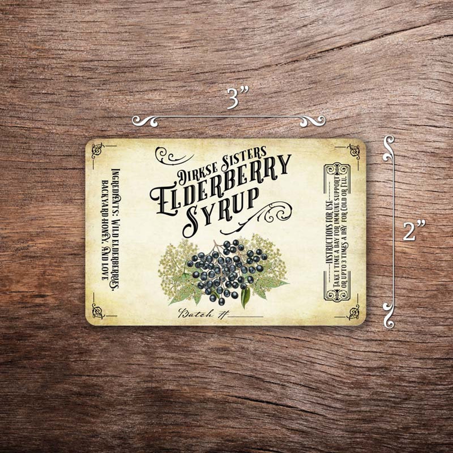 Custom Elderberry and Elderflower Label Syrup Wine or - Etsy