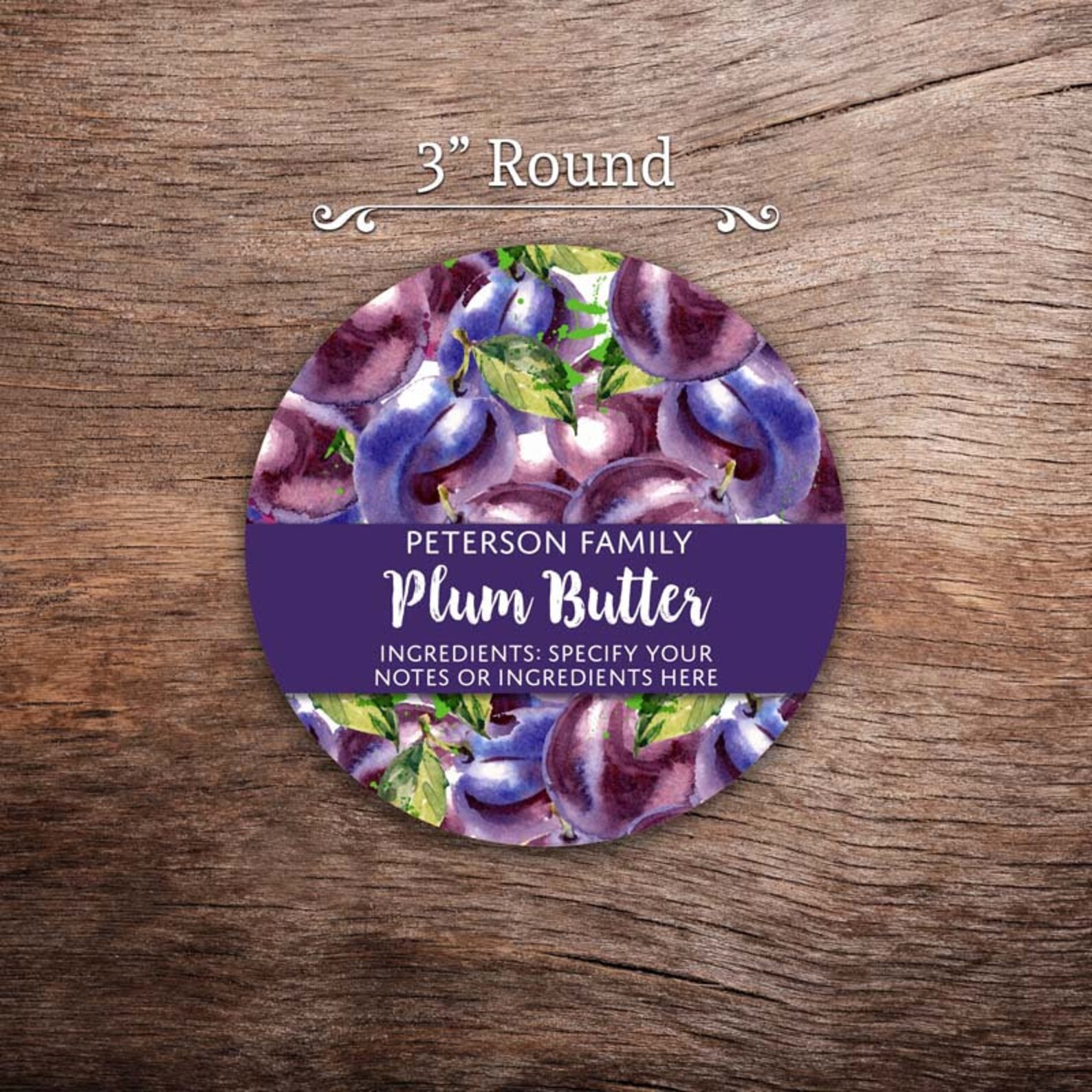 Plum Canning Labels Weatherproof Watercolor Style Canning - Etsy