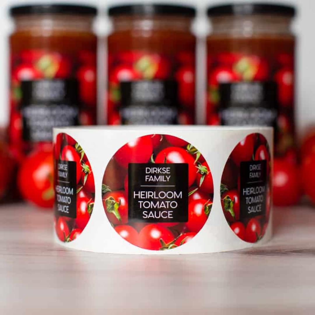 Customizable Tomato Labels - Premium Printed Labels for Canned Tomatoes ...