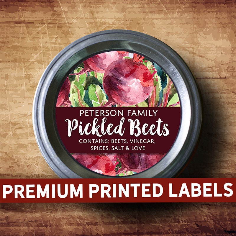 Customized Label Pickled Beets Watercolor Style Canning Jar | Etsy