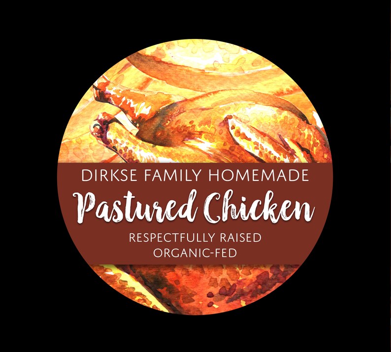 Customized Label Chicken Stock Bone Broth Watercolor | Etsy