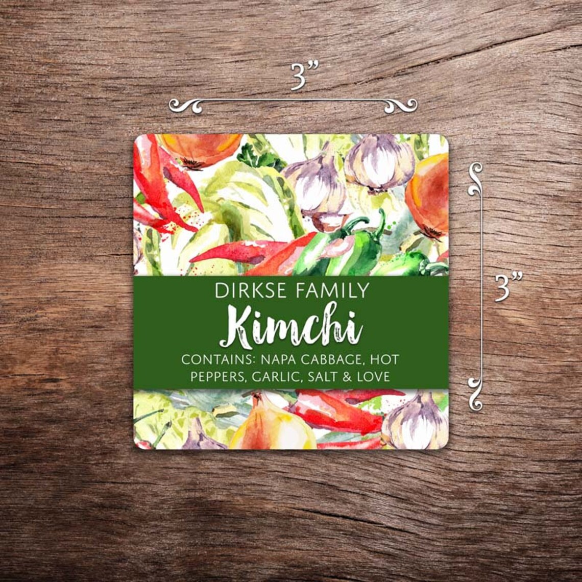 Customized Kimchi Label Watercolor Style Canning Jar Label - Etsy
