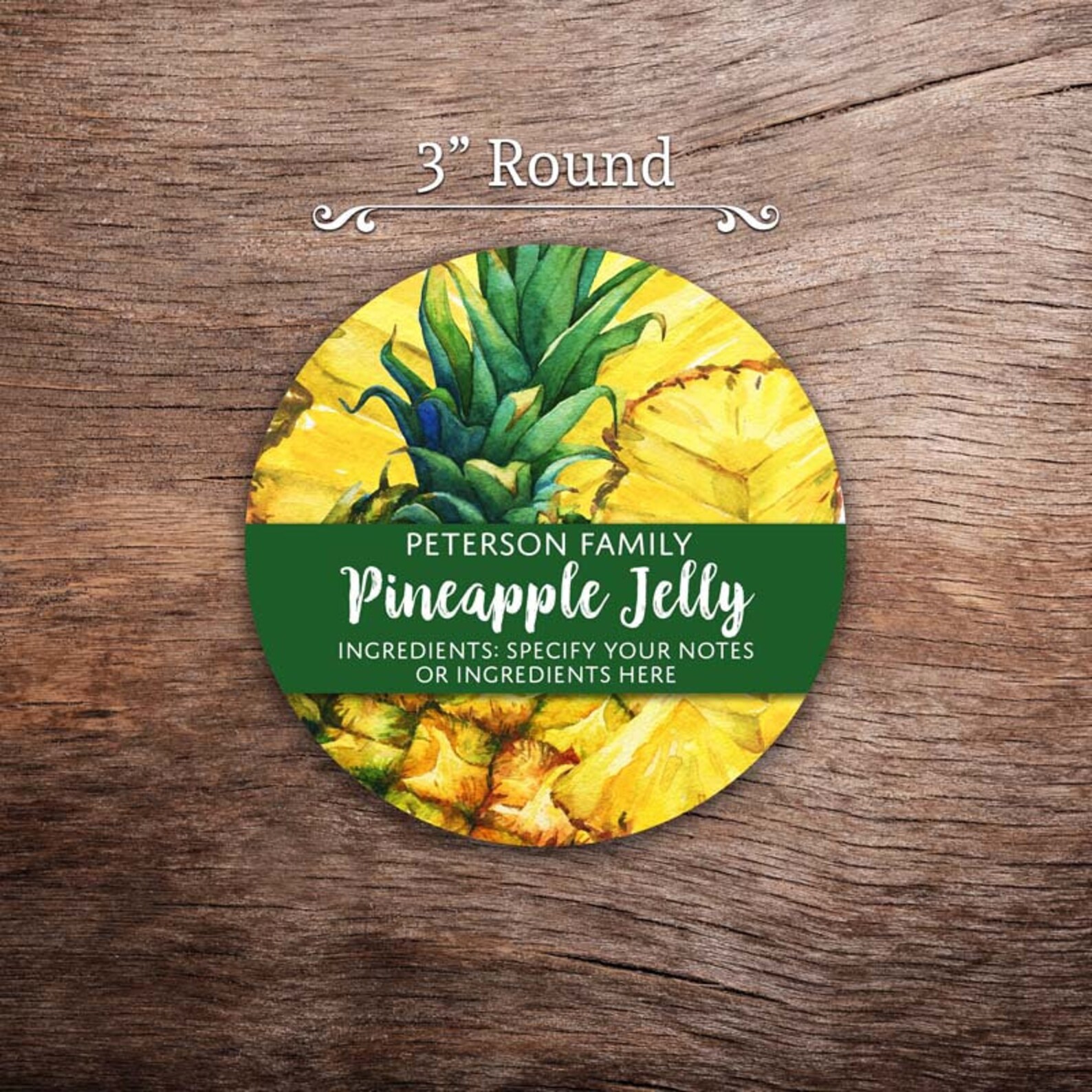 Pineapple Canning Label - Watercolor - Etsy