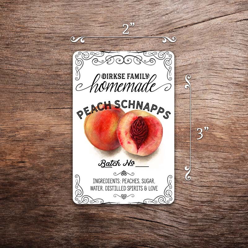Customized Label Peach Schnapps Peach Cordial Peach - Etsy
