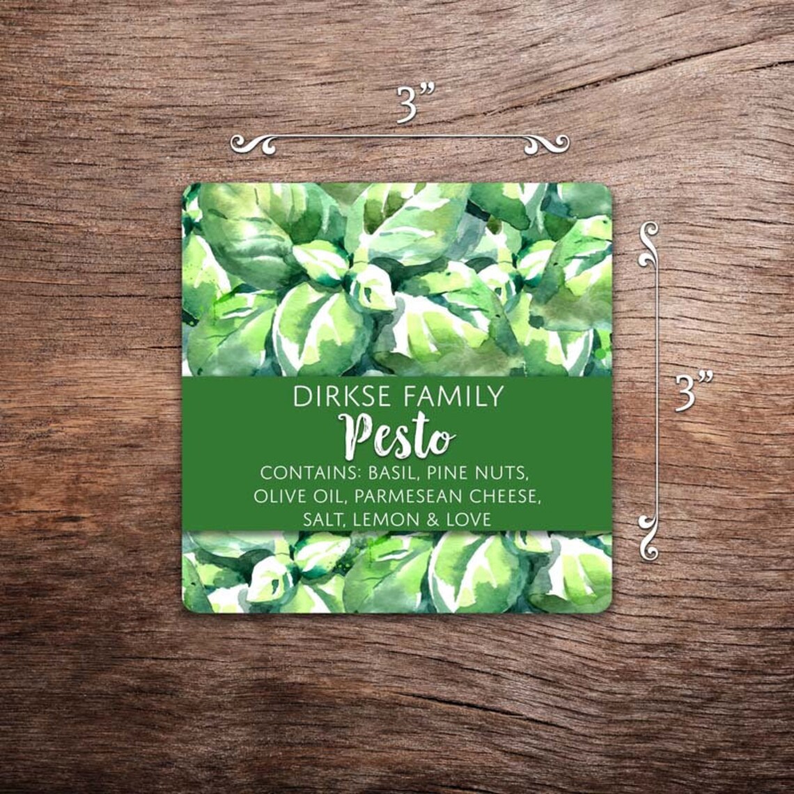 Customized Label Homemade Pesto Watercolor Style Label - Etsy