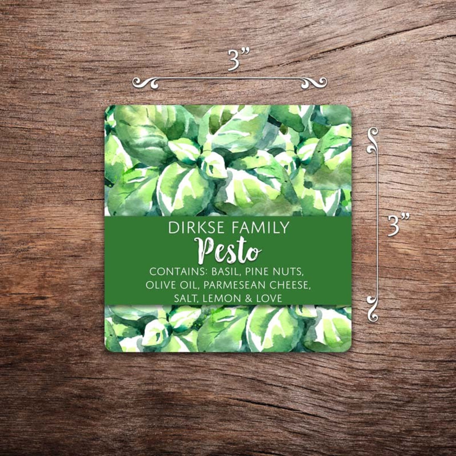 Customized Label Homemade Pesto Watercolor Style Label - Etsy