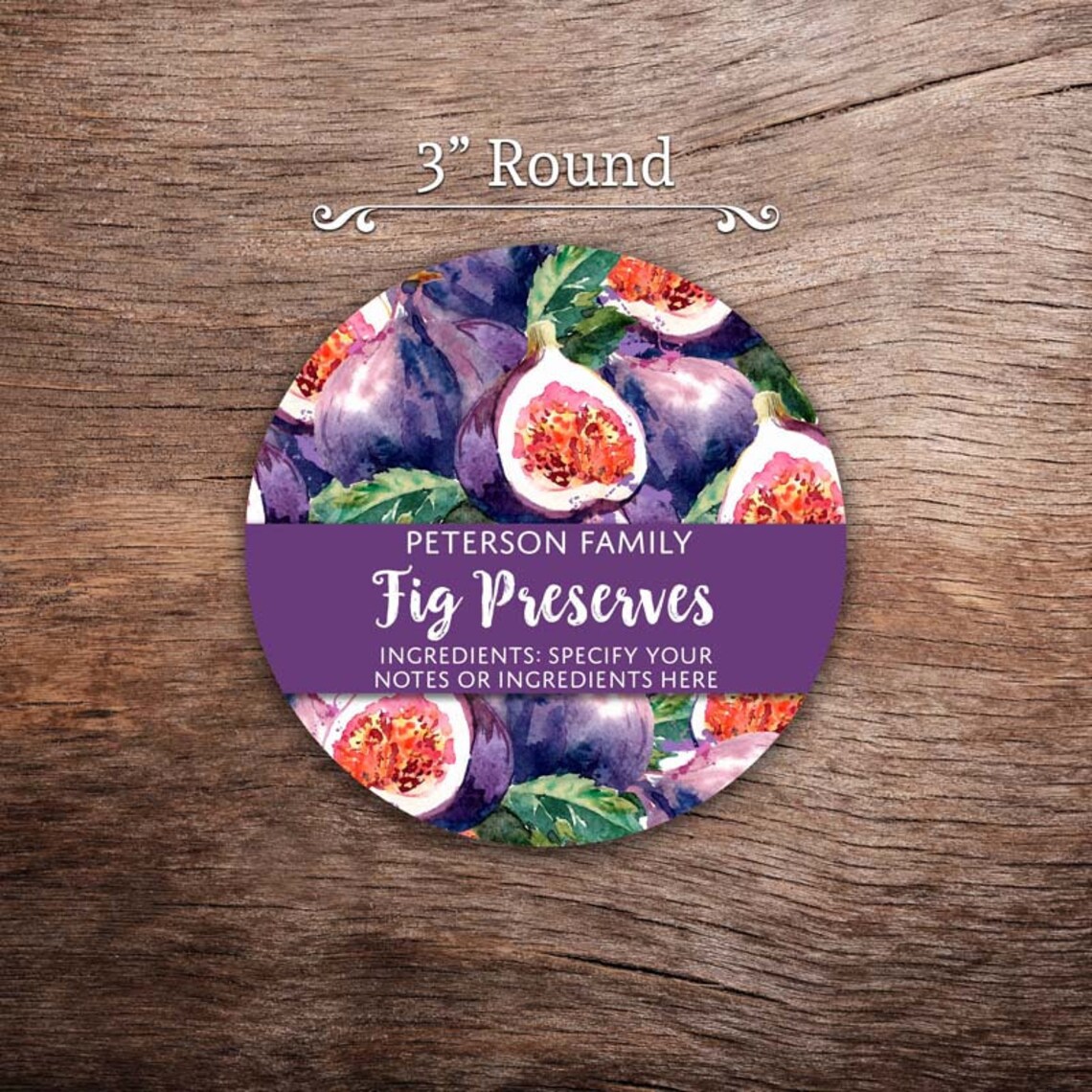 Customized Label Fig Jam Fig Preserves Watercolor Style - Etsy