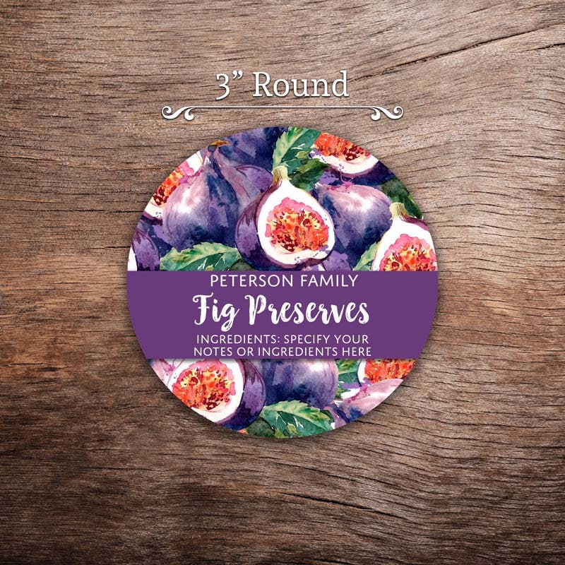 Customized Label Fig Jam Fig Preserves Watercolor Style - Etsy