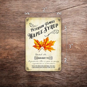 Vintage Style Maple Syrup Labels - Premium Printed Labels - All Text is ...