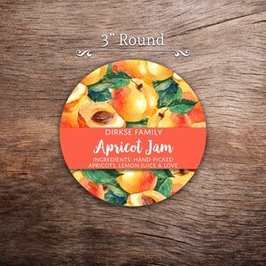 Customized Label - Apricot Jam, Jelly, Preserves, Watercolor Style ...