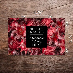 Customizable Roselle Hibiscus Labels - Premium Printed Labels for ...