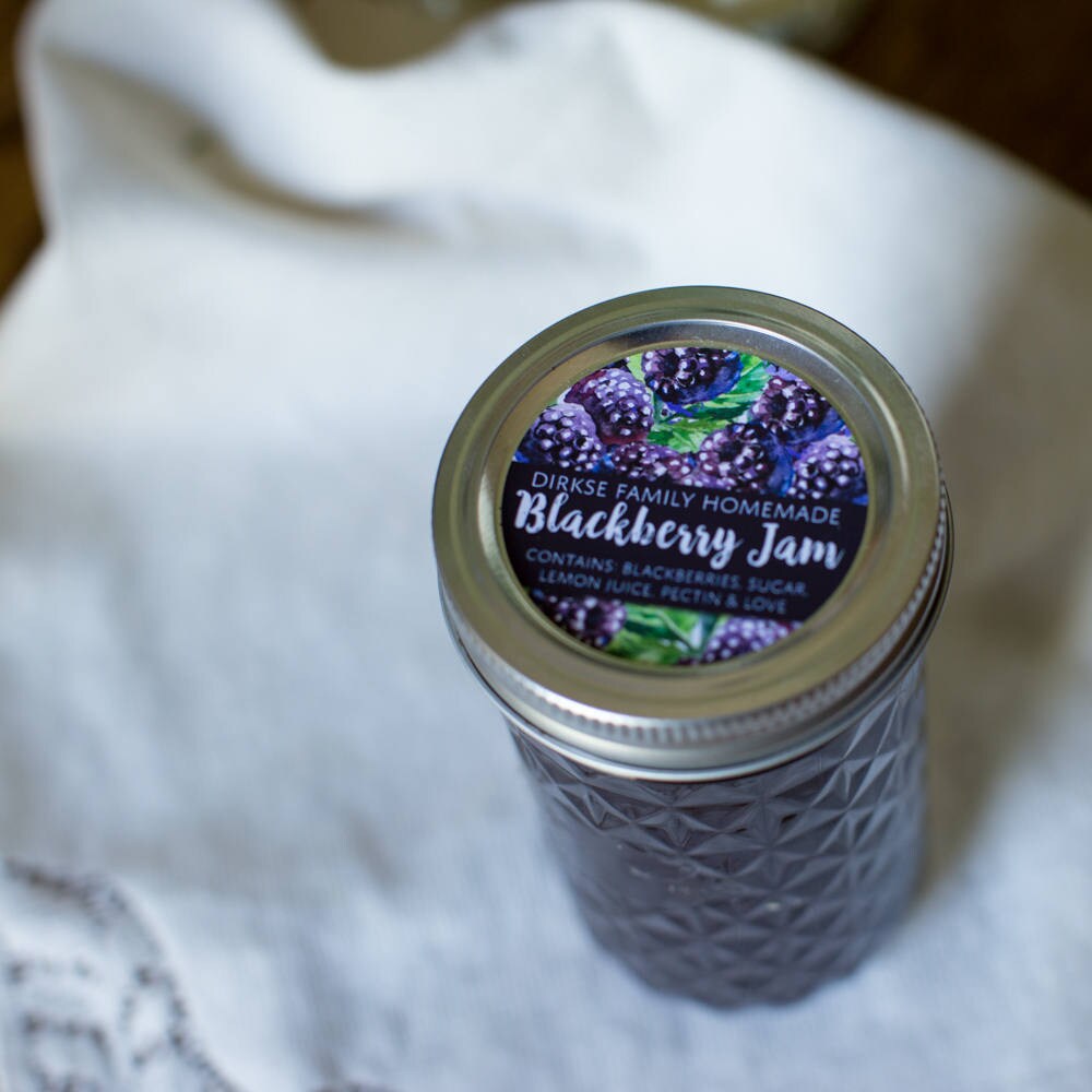 Customized Label Blackberry Jam and Preserves Watercolor | Etsy