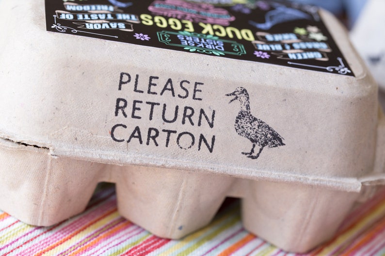Please Return Carton Stamp Duck Egg Carton Stamp Return - Etsy