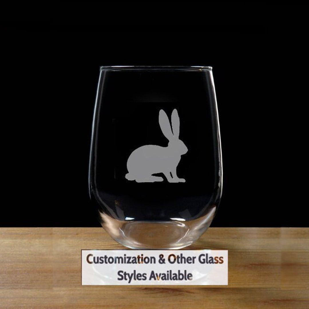 Bunny Glass, Rabbit, Engraved Pint, Etched, Whiskey, Wine, Personalized ...