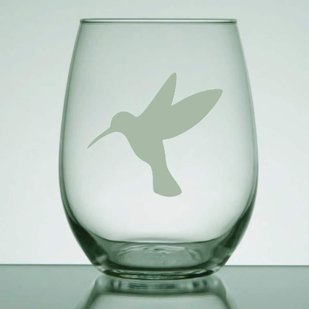 Hummingbird Glass, Bird Glassware, Wine, Pint, Custom, Customized ...