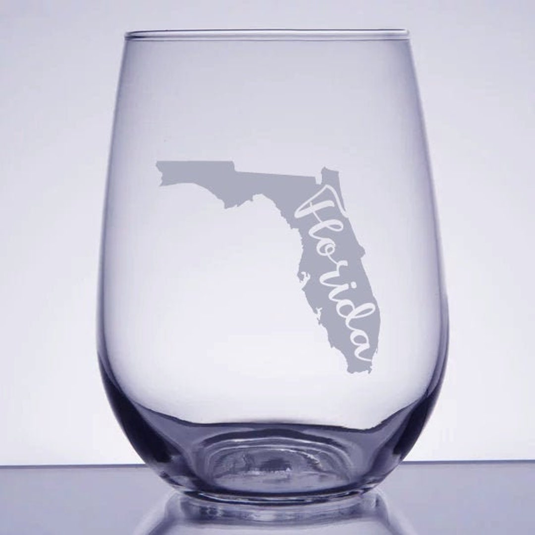 Florida Glass, State Outline, Engraved, Etched, Personalized ...