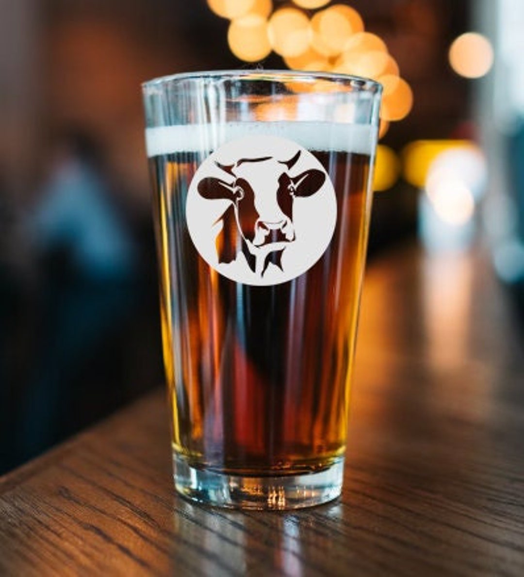 Cow Glass - Bovine Glassware - Farm Animal - Engraved - Etched ...